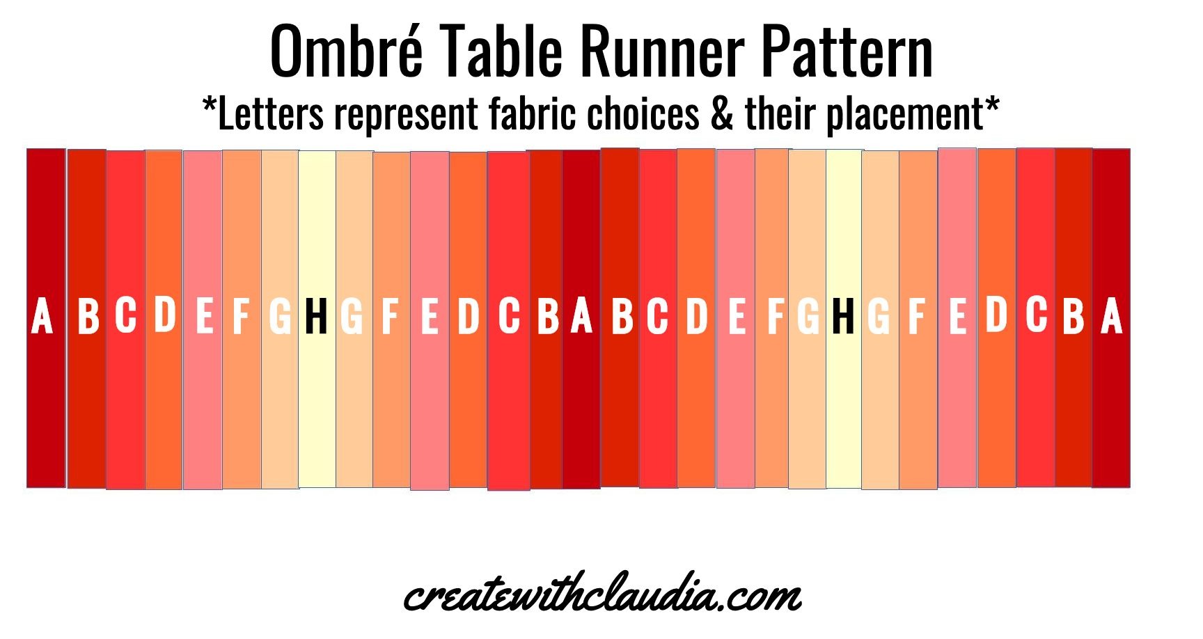 Ombré Quilt-As-You-Go Table Runner Pattern - Create with Claudia