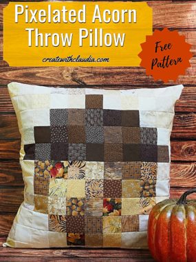 Pixelated Acorn Pillow Pattern - Create with Claudia
