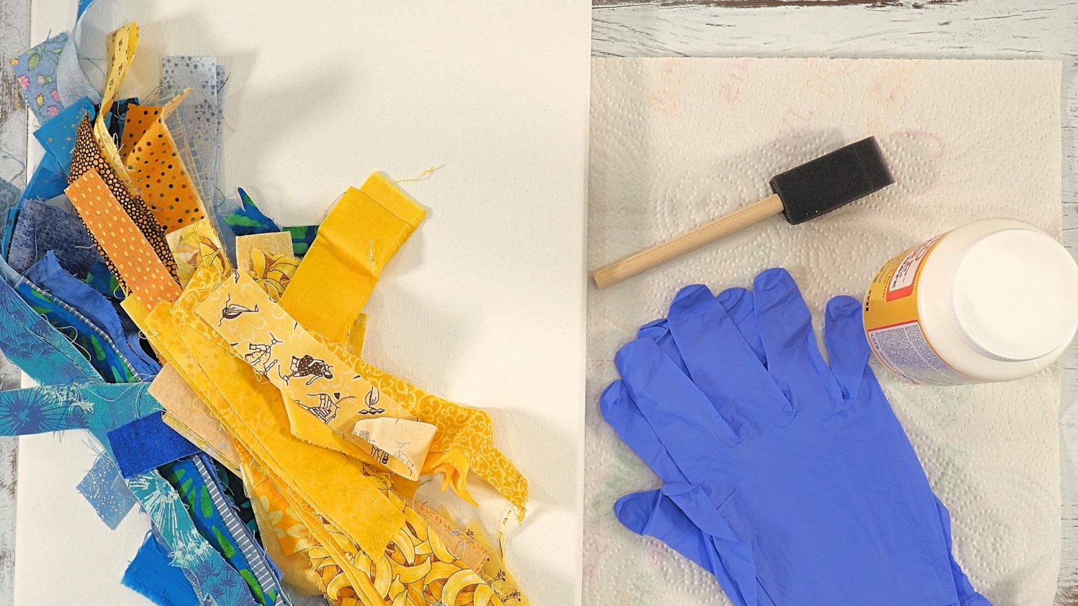 How to Make a Scrap Fabric Découpage Collage - Create with Claudia