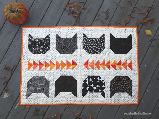 Halloween Cats Table Runner Pattern - Create with Claudia