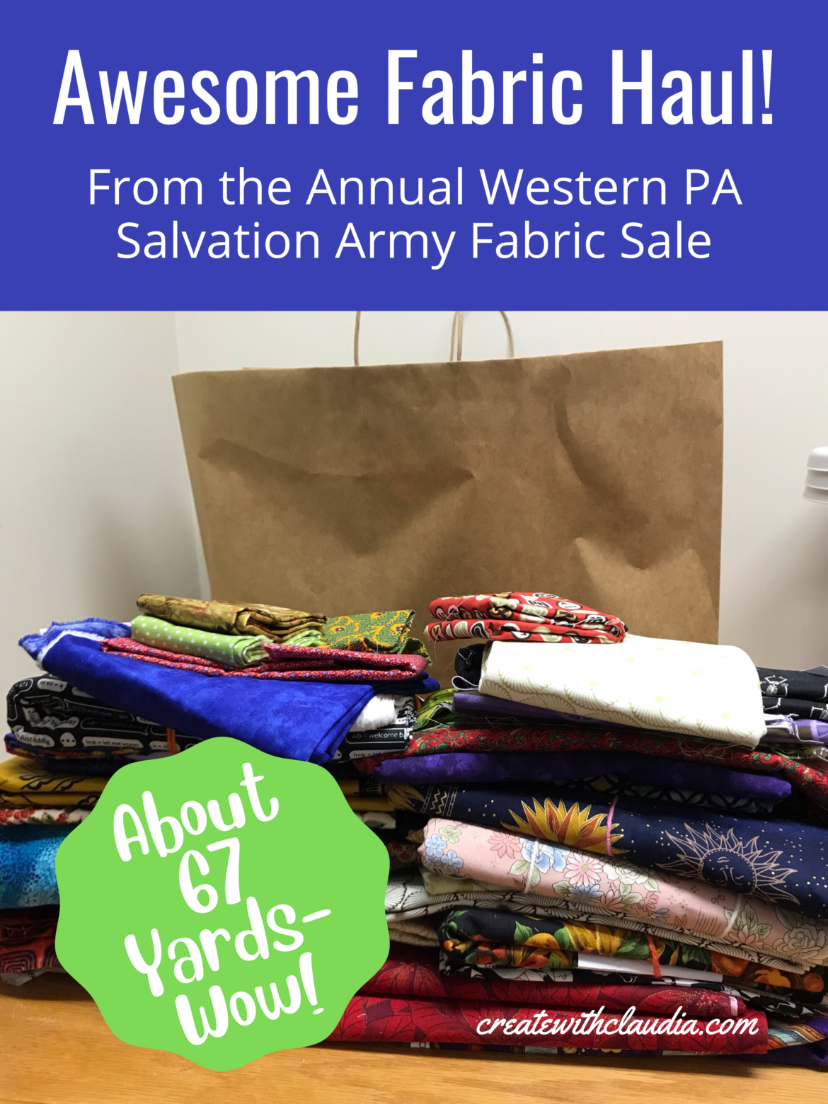 Fabric Haul From The Western PA Salvation Army Annual Fabric Sale
