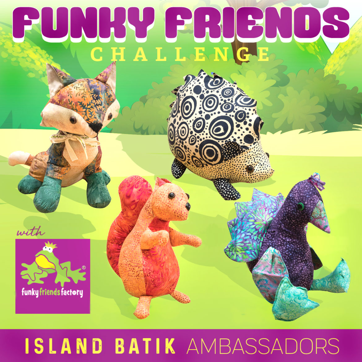 April Island Batik and Funky Friends Factory Project - Create with Claudia