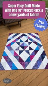 Super Easy Quilt Made with One 10" Precut Pack and a Few Yards of ...