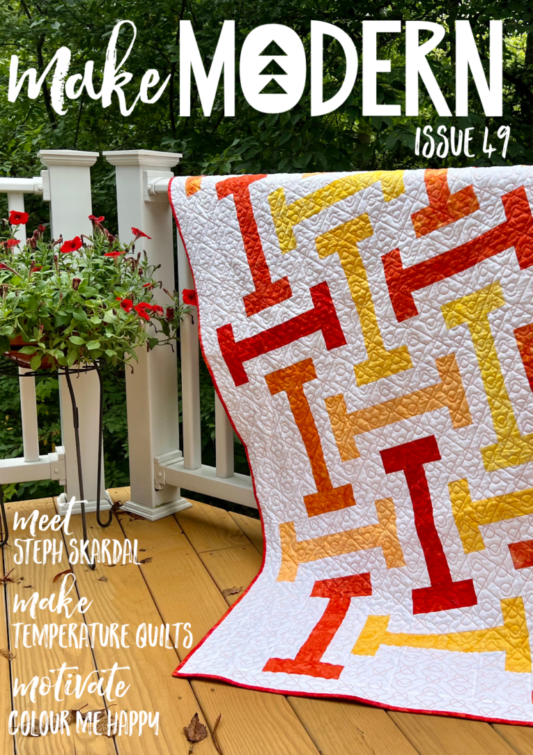 My Quilt on the Cover of Make Modern Magazine - Create with Claudia