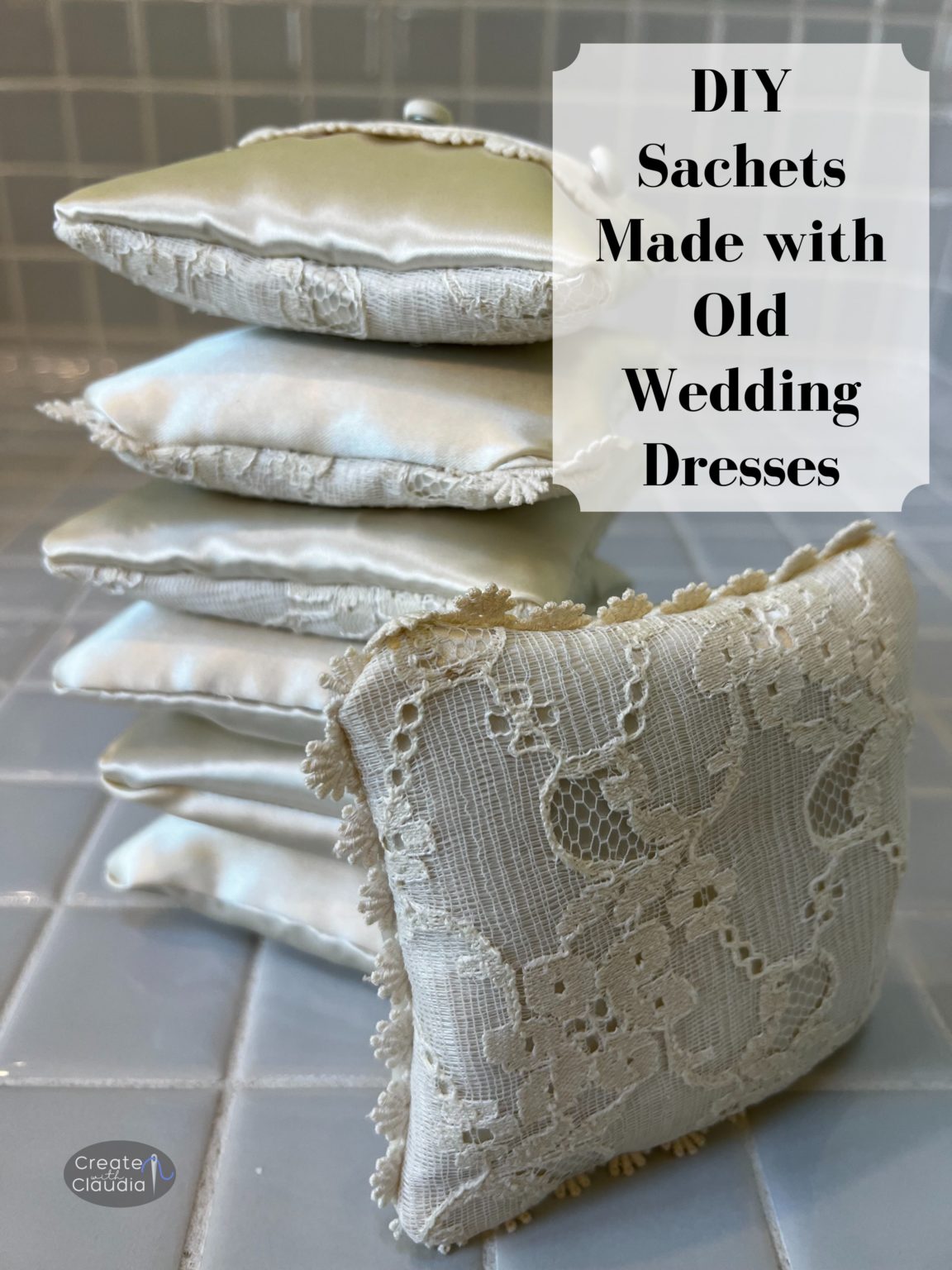 DIY Lavender Sachets - How to Make a Sachet out of an Old Wedding Dress ...