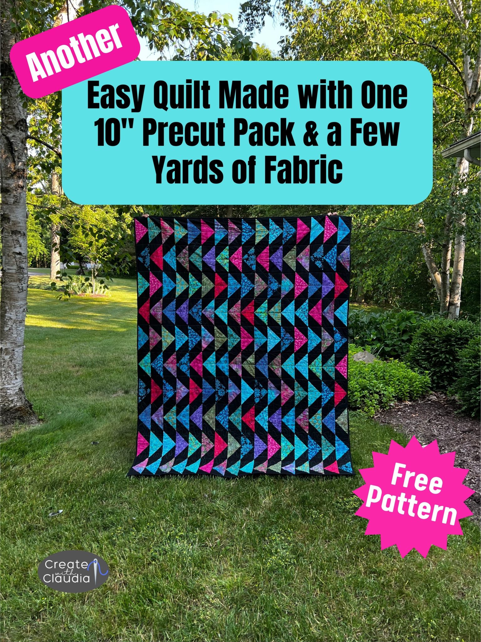 Easy Quilt Pattern Made with Precuts & How to Make Flying Geese 4 at a Time - Create with Claudia