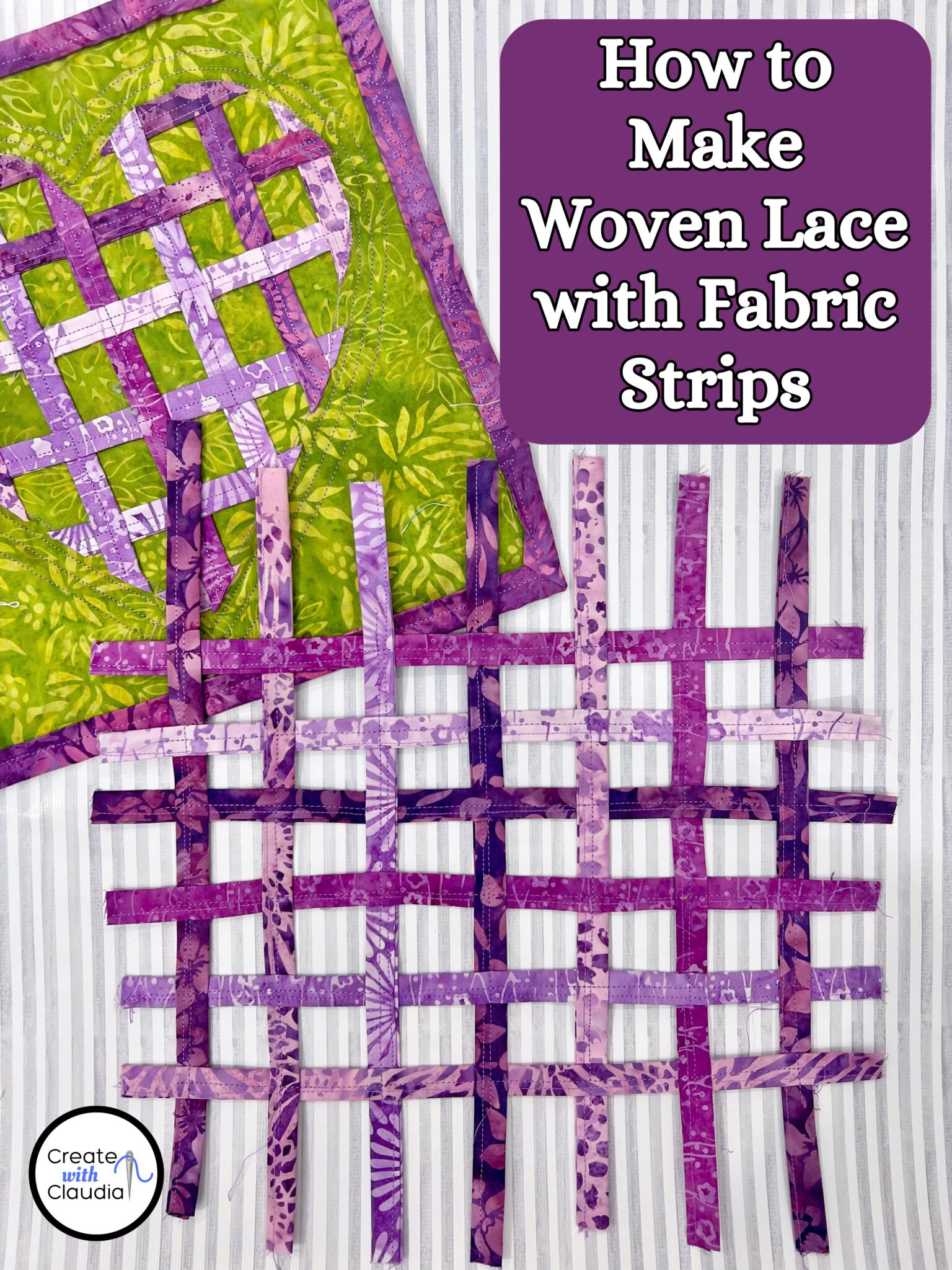 Woven Fabric Strips Lace Tutorial - Create with Claudia
