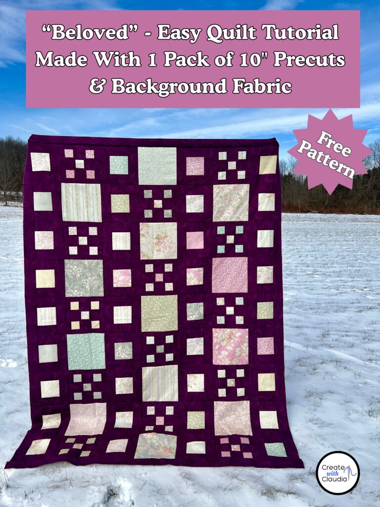 Beloved, An Easy Quilt Pattern Tutorial - Create with Claudia